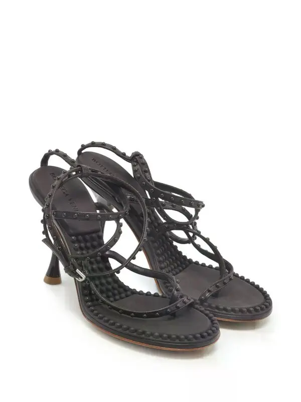 Bottega Veneta Lagoon Bubble Ankle-strap Leather Heeled Sandals
