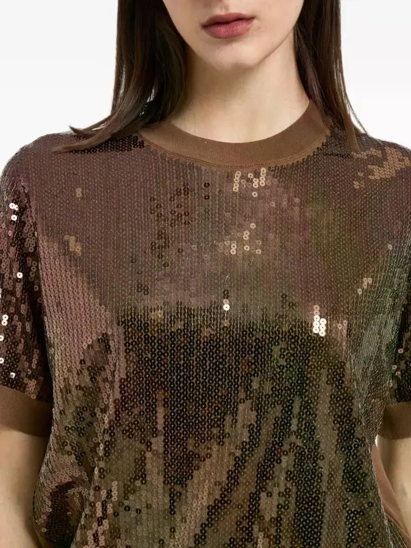 Liu Jo Sequin Embellished Short Sleeve Blouse