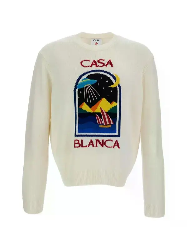 Casablanca Graphic Jacquard Wool Sweater