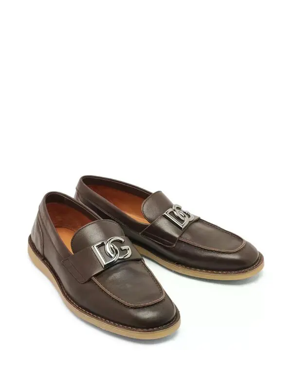 Dolce & Gabbana Logo-plaque Leather Loafers