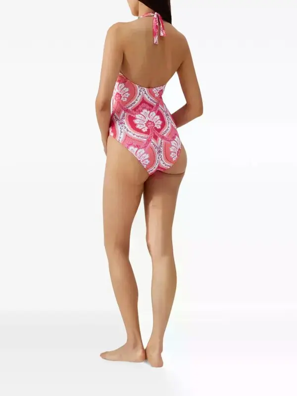 Melissa Odabash Tampa Paisley-print Halterneck Swimsuit - Pink