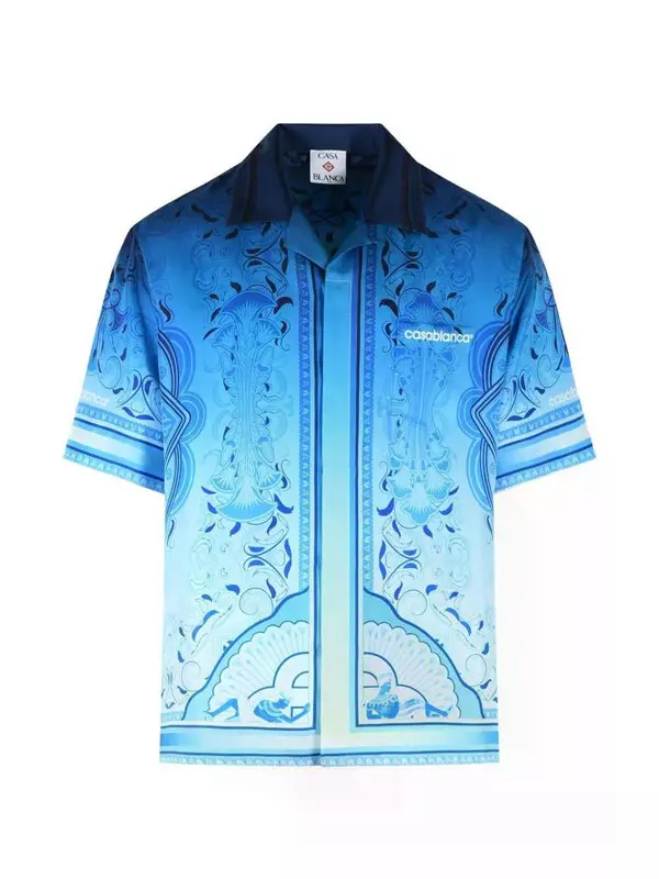 Casablanca Egyptian Rug Silk Shirt - Blue