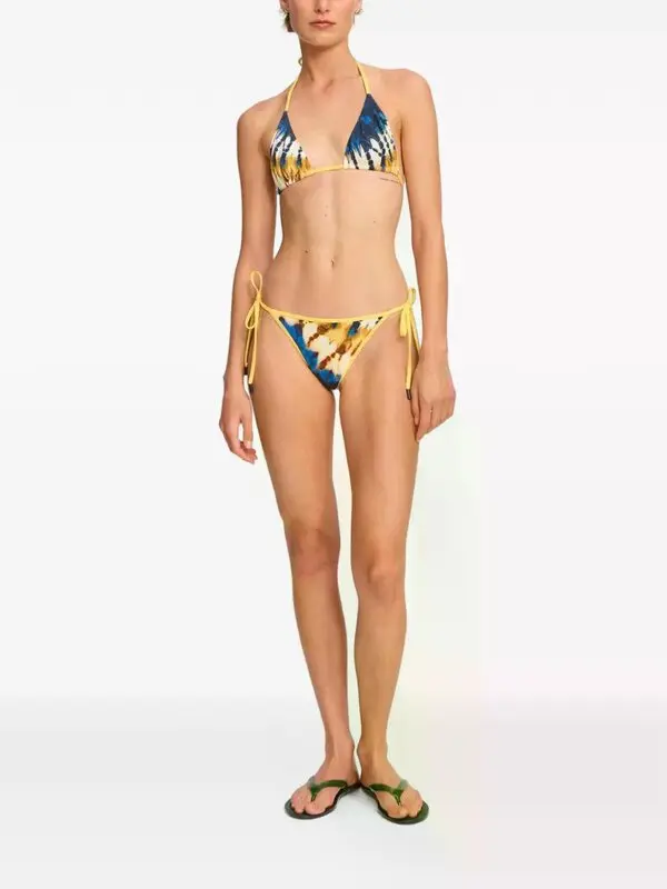 ALEMAIS Alemas Tie-dye Triangle Bikini Top And Bottoms - Blue
