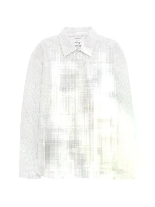 MFPEN Generous Check-pattern Shirt - White