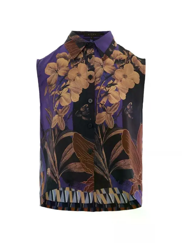Biyan Saluna Floral-print Sleeveless Shirt