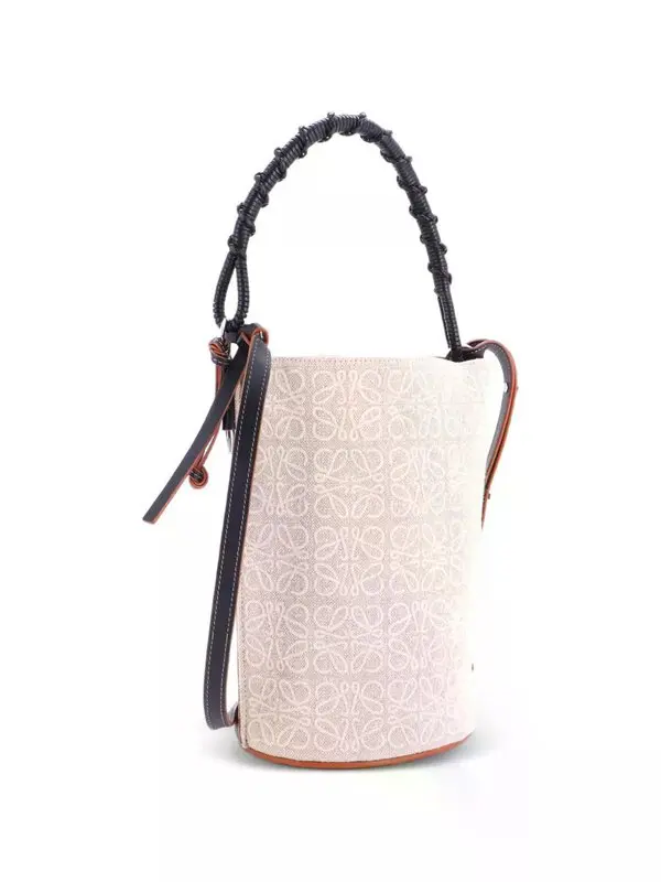 Loewe Gate Anagram Jacquard Canvas Medium Bucket Bag - Black