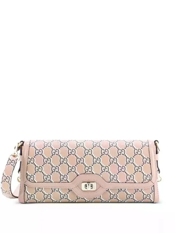 Gucci Gg Printed Leather Small Shoulder Bag - Brown