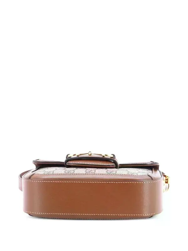 Gucci Horsebit 1955 Shoulder Bag In Gg Coated Canvas And Leather - Brown