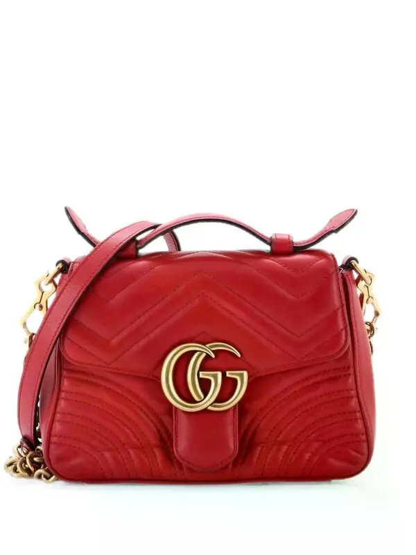 Gucci Matelassé Leather Mini Satchel - Red