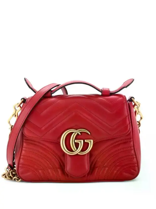 Gucci Matelassé Leather Mini Satchel - Red