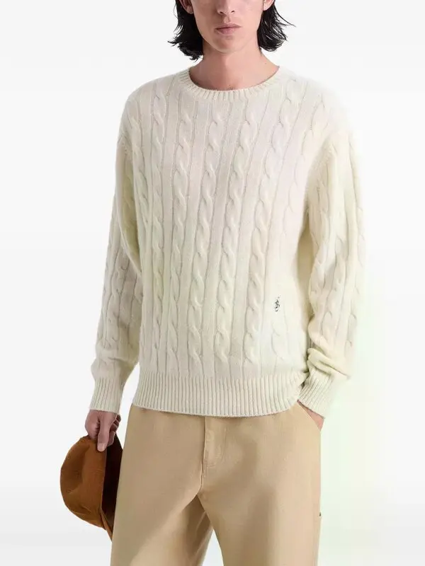 SPORTY & RICH Cable-knit Logo Sweater