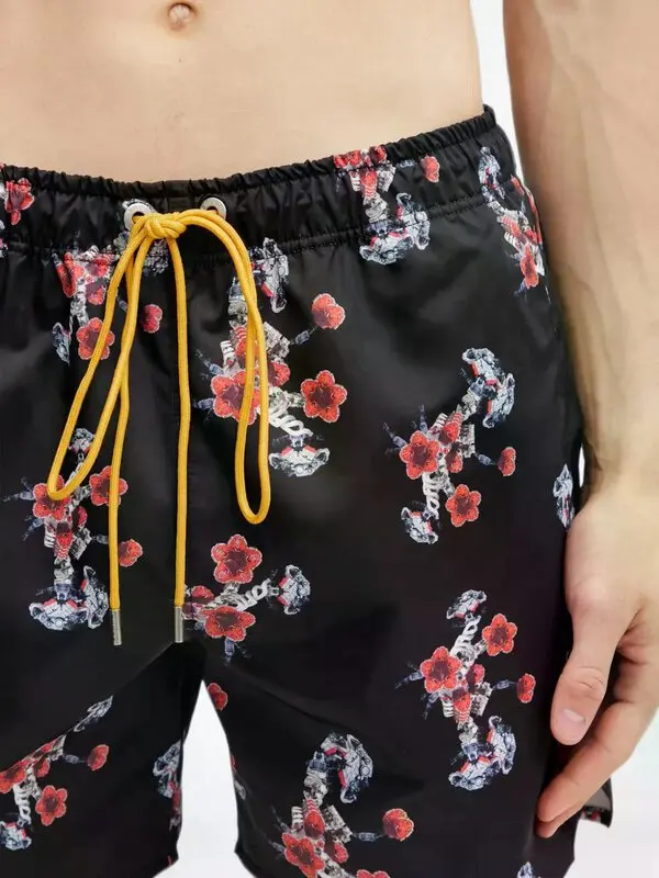 Rhude Floral Print Drawstring Swim Shorts