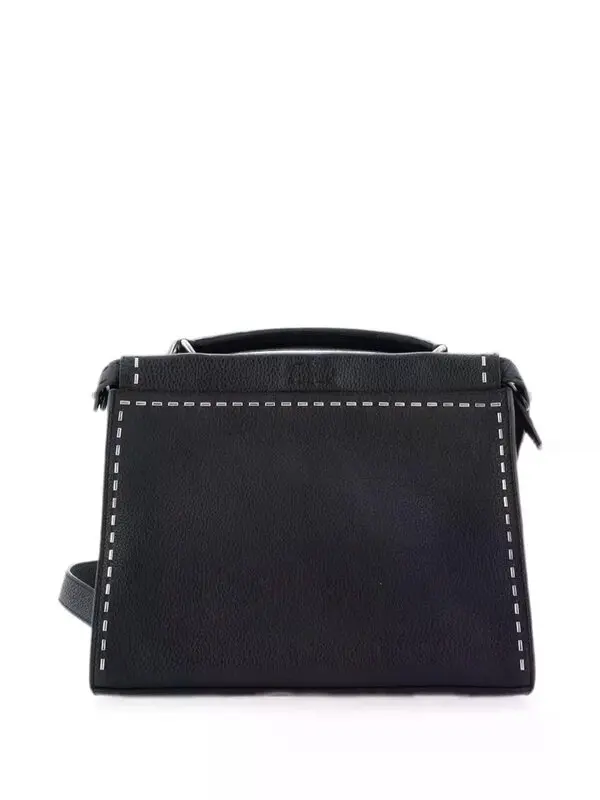 Fendi Selleria Peekaboo Fit Bag Leather Mini Shoulder Bag - Black