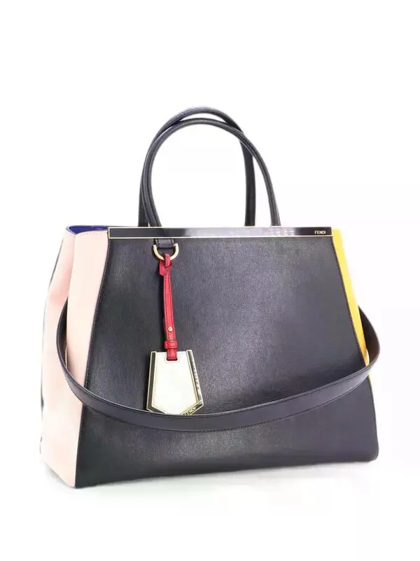 Fendi 2jours Leather Medium Tote Bag - Black