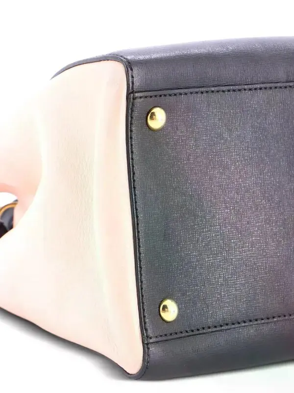 Fendi 2jours Leather Medium Tote Bag - Black