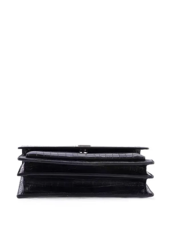 Saint Laurent Medium Croc Effect Leather Crossbody Bag