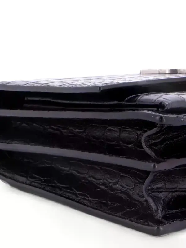 Saint Laurent Medium Croc Effect Leather Crossbody Bag