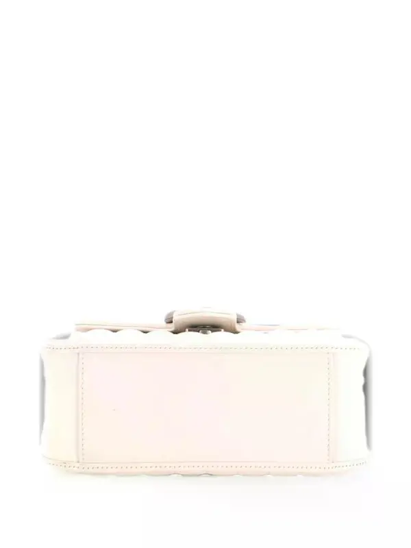 Gucci Gg Marmont Top Handle Flap Bag Mixed Matelasse Leather Mini Satchel