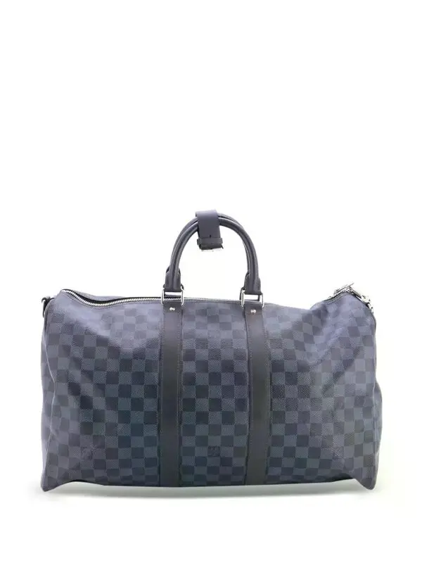 LOUIS VUITTON Keepall Bandouliere 45 Travel Bag In Damier Cobalt - Blue