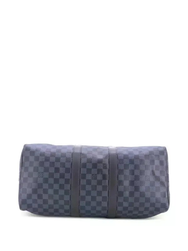 LOUIS VUITTON Keepall Bandouliere 45 Travel Bag In Damier Cobalt - Blue