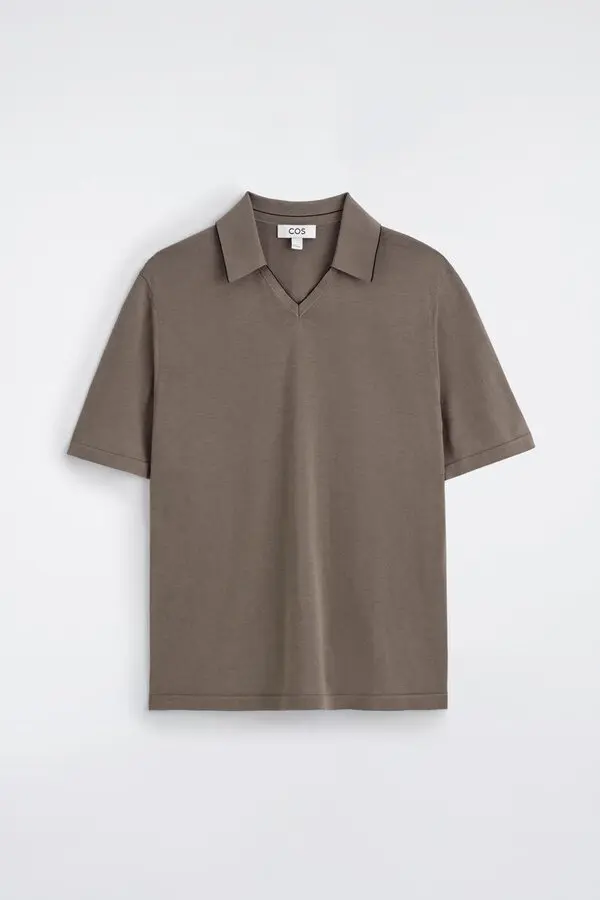 Cos Contrast-tipped Silk-cotton Polo Shirt