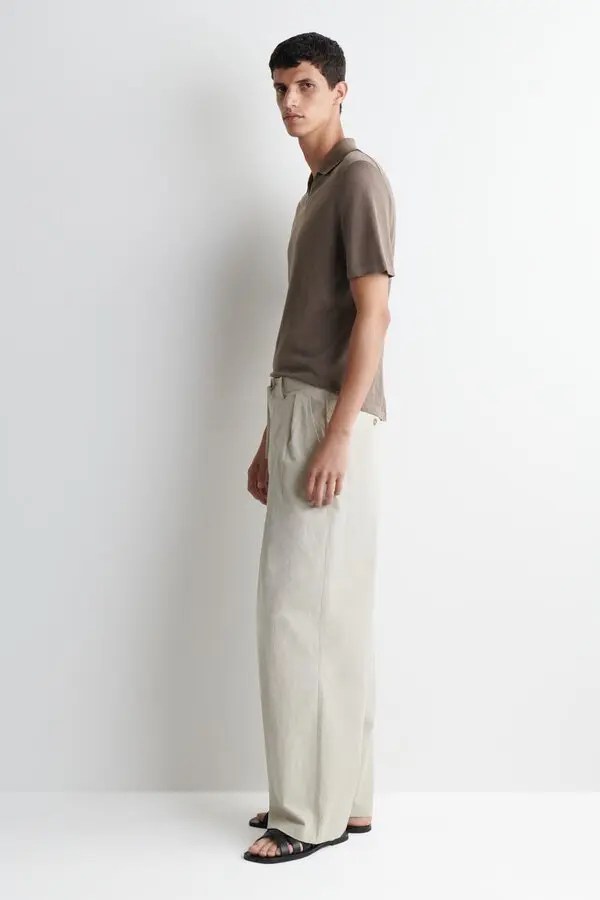 Cos Contrast-tipped Silk-cotton Polo Shirt