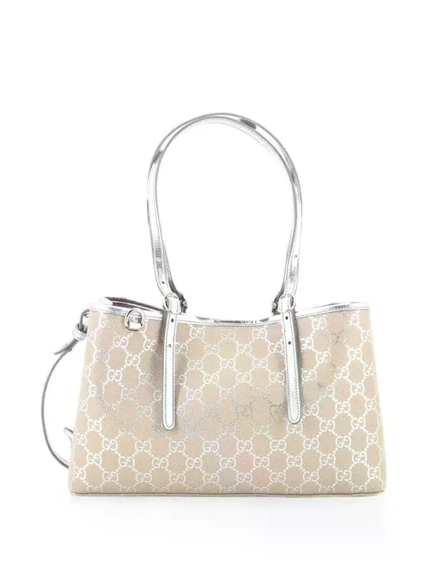 Gucci Emblem Gg Coated Canvas Small Tote Bag