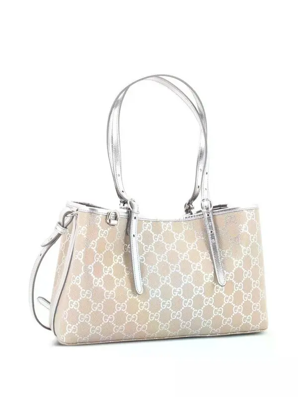 Gucci Emblem Gg Coated Canvas Small Tote Bag