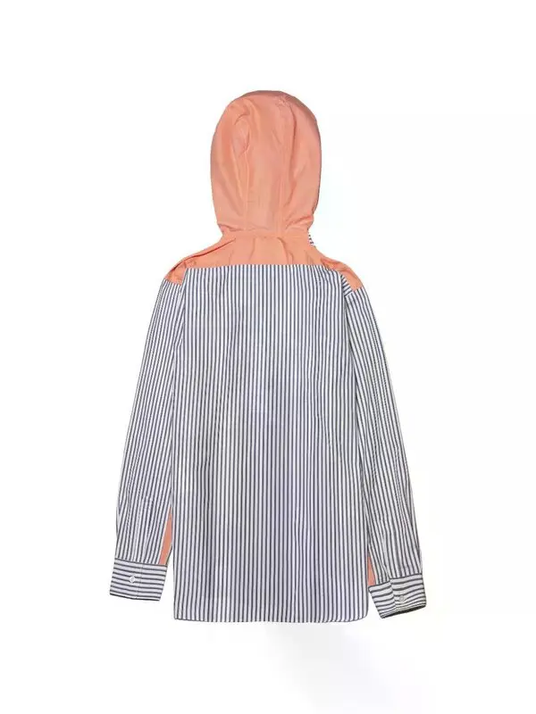 Comme Des Garçons Striped Drawstring-hood Shirt