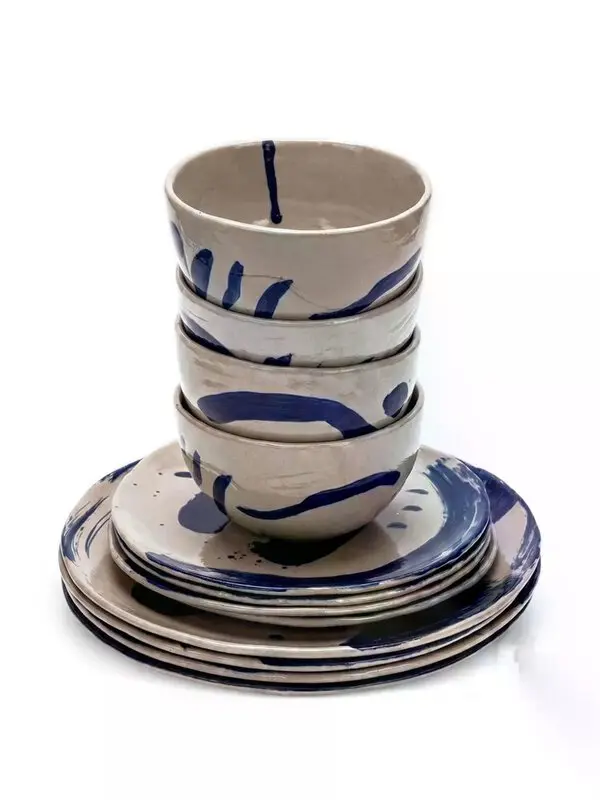 SERAX Sophia Brushstroke-print Dinner Set