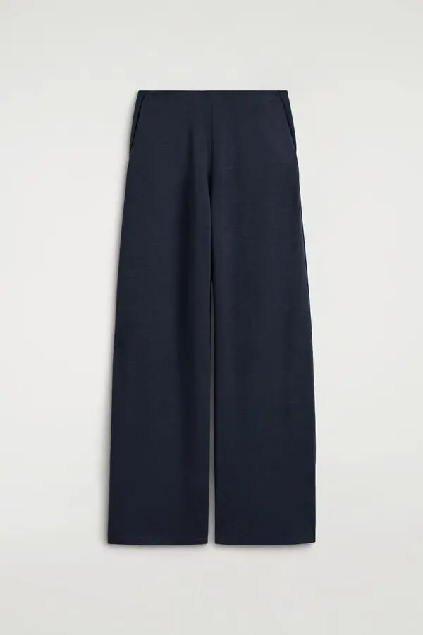 Cos Modal-jersey Straight-leg Pants - Navy
