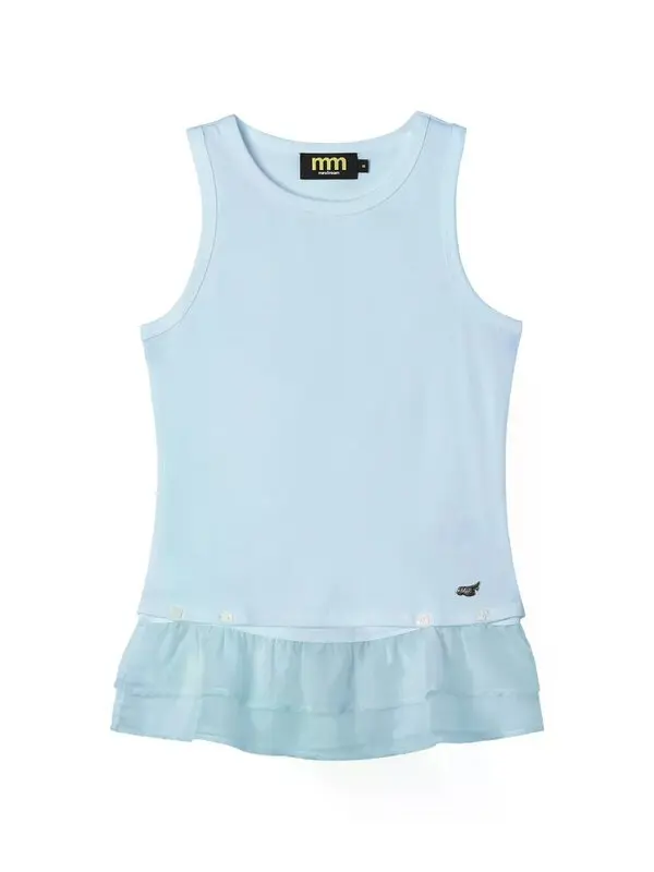 MINI CREAM Ruffled Sleeveless Top - Blue