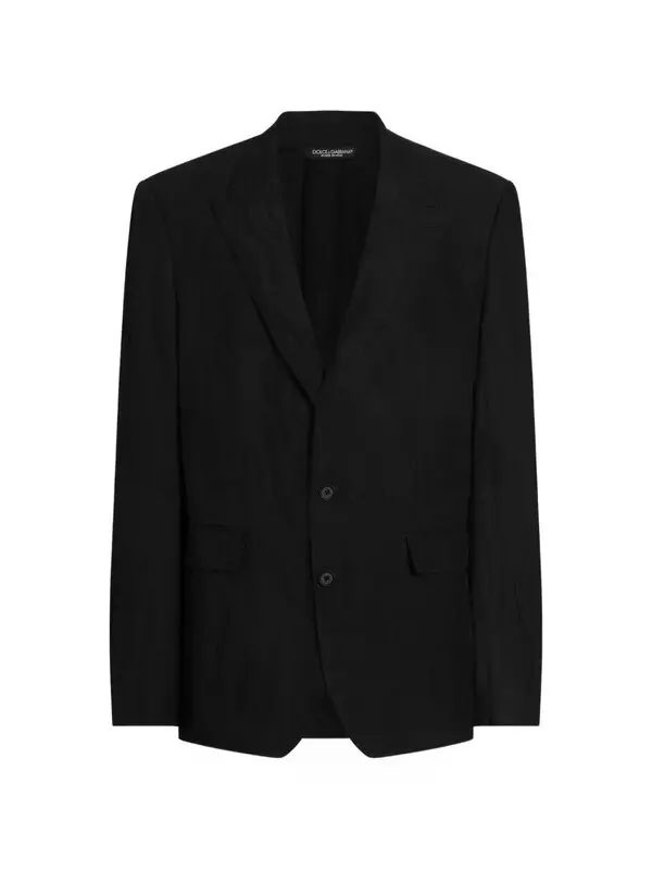Dolce & Gabbana Sicilia Light Double-breasted Cotton Jacket - Black