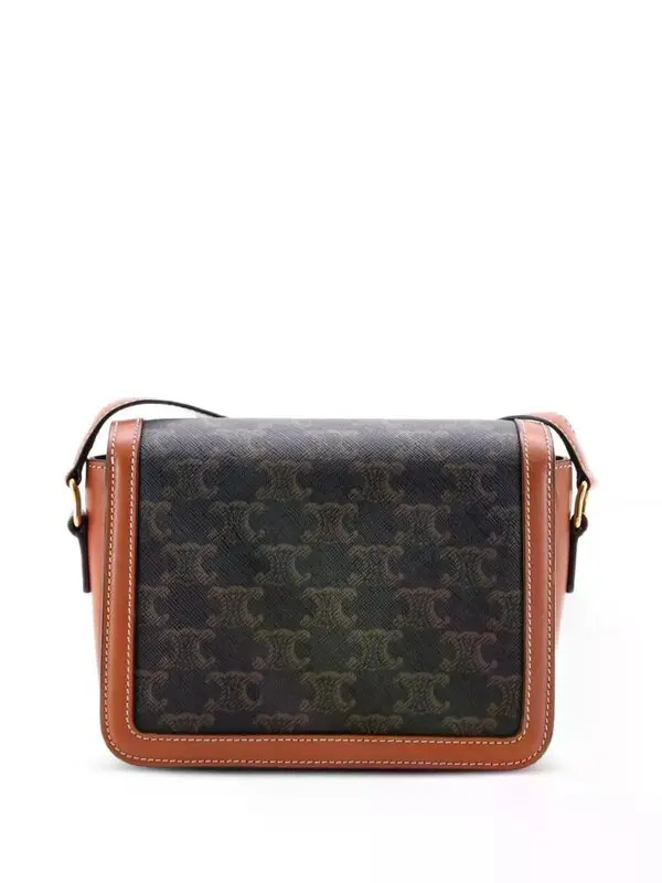 Celine Triomphe Coated Canvas Shoulder Bag - Black