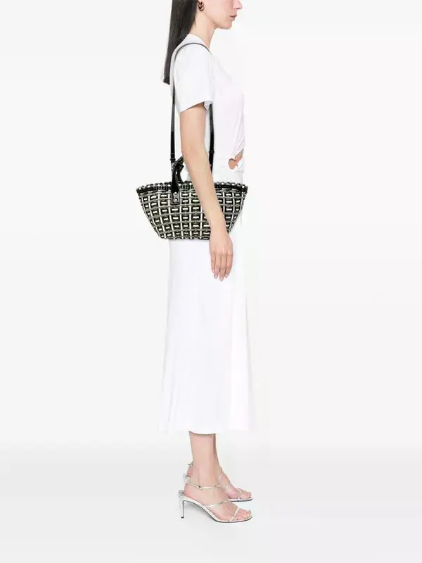 Balenciaga Faux Leather Bistro Basket Bag Xs Satchel