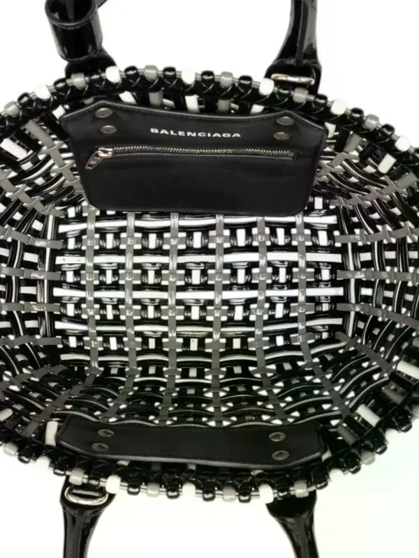 Balenciaga Faux Leather Bistro Basket Bag Xs Satchel