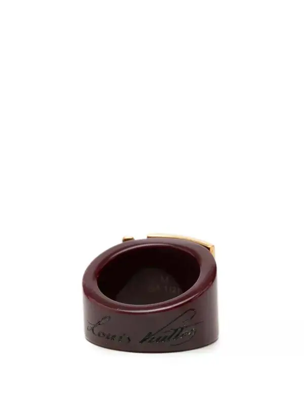 LOUIS VUITTON Resin Gold Plated Lock Me Ring M Costume Ring