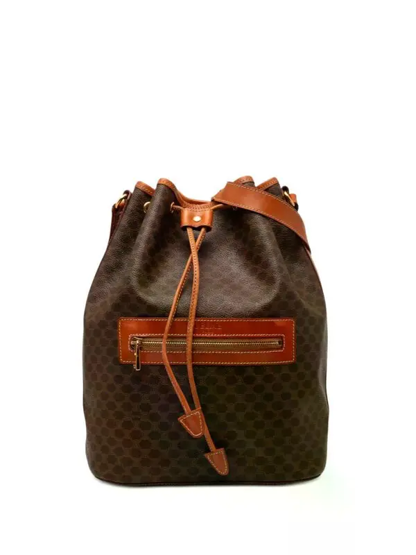 Celine Macadam Coated Canvas Drawstring Bucket Bag