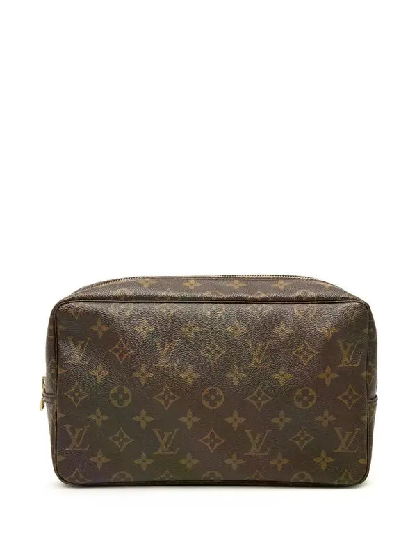 LOUIS VUITTON Monogram Trousse Toilette 28 Clutch Bag - Brown