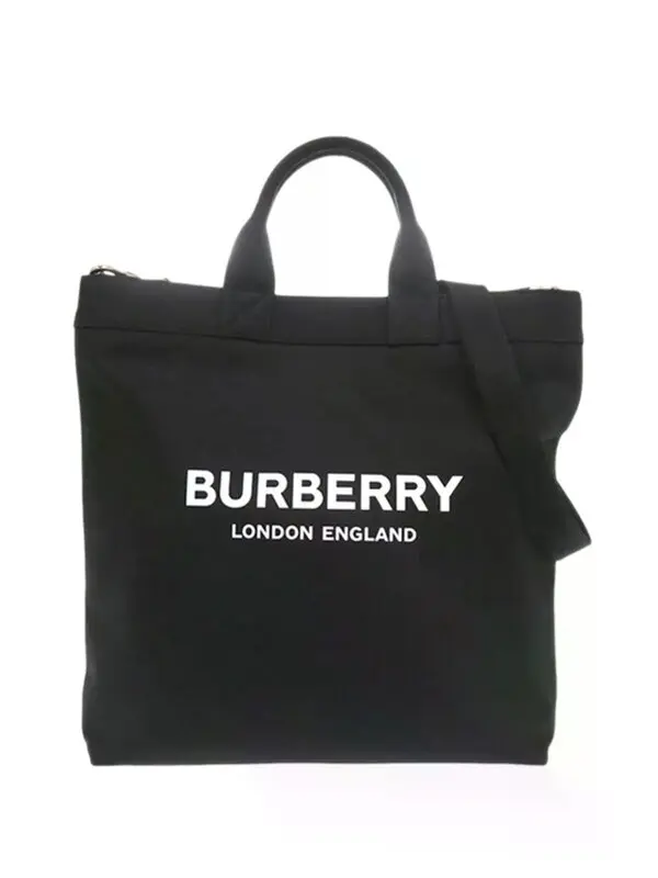 Burberry Nylon Logo Artie Convertible Tote Satchel - Black