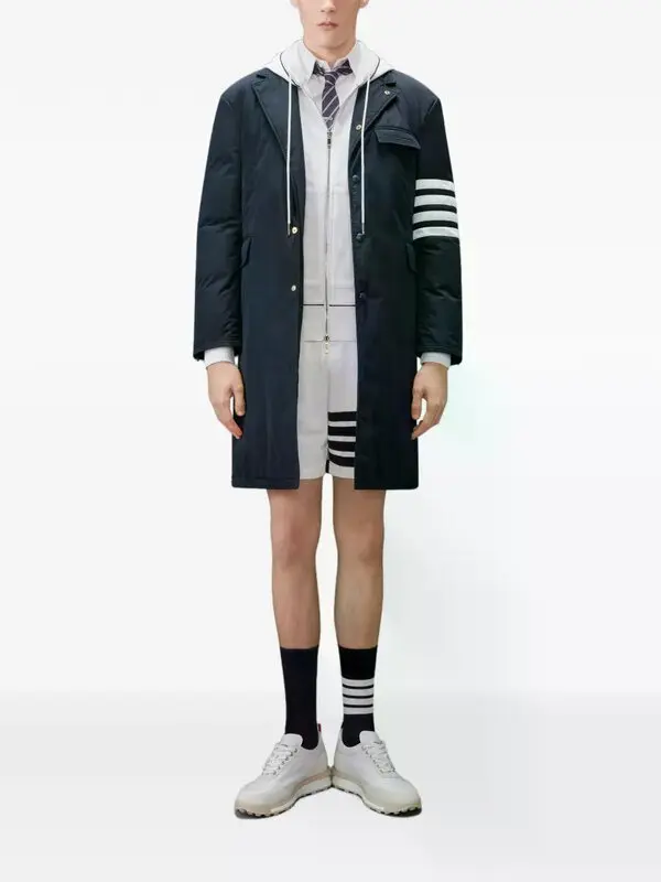 Thom Browne Poly Tech Down Filled 4-bar Overcoat