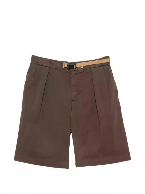 WHITE SAND Belted Pleated Shorts