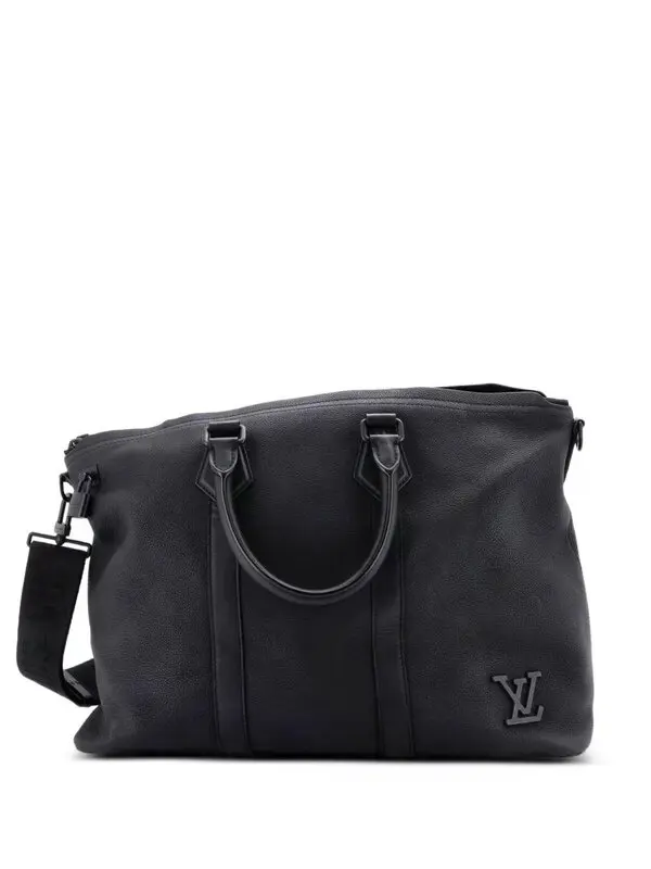 LOUIS VUITTON Aerogram Lock It Tote Leather Satchel - Black
