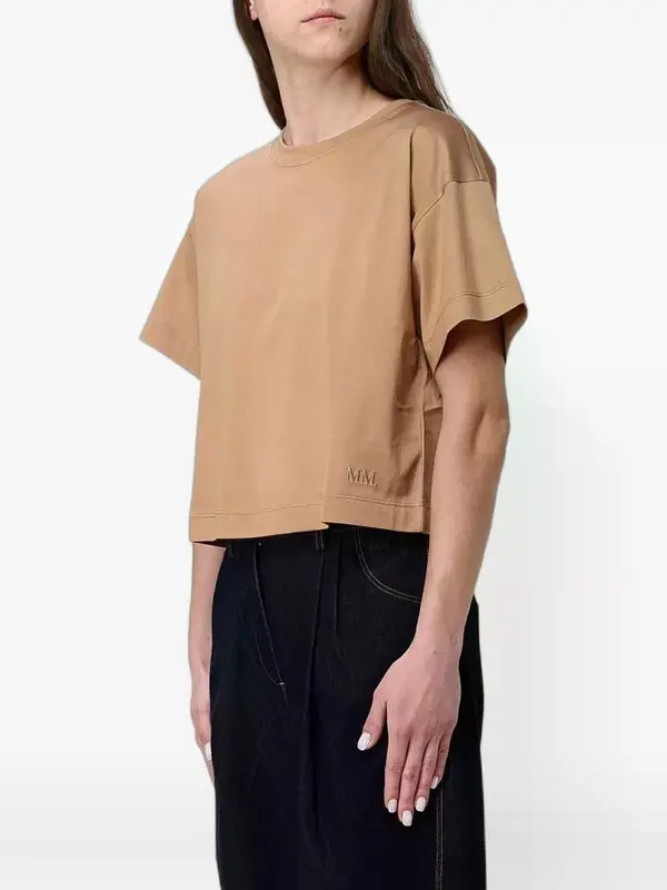 Max Mara Cropped T-shirt With Embroidered Logo