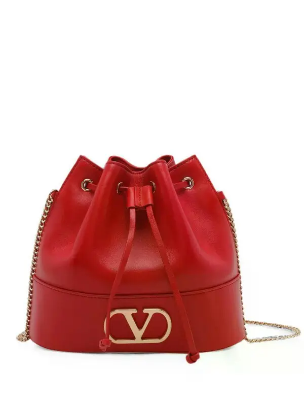 Valentino Garavani Vlogo Signature Bucket Bag - Red