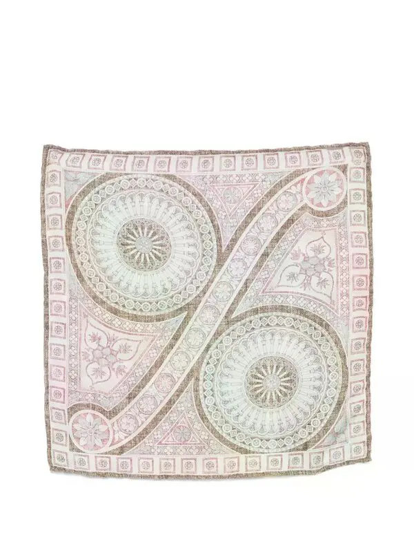 DELL'OGLIO Easy Geometric-print Scarf - Brown