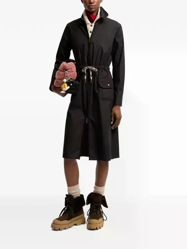 Moncler Drawstring Zip-up Midi Dress - Black