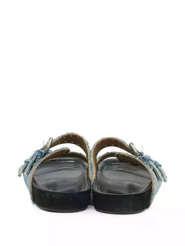 ISABEL MARANT VINTAGE Lenny Eyelet Embellished Sandals - Blue