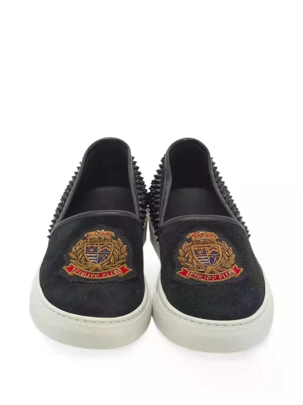 CHRISTIAN LOUBOUTIN Suede Embroidered Spike Sneakers
