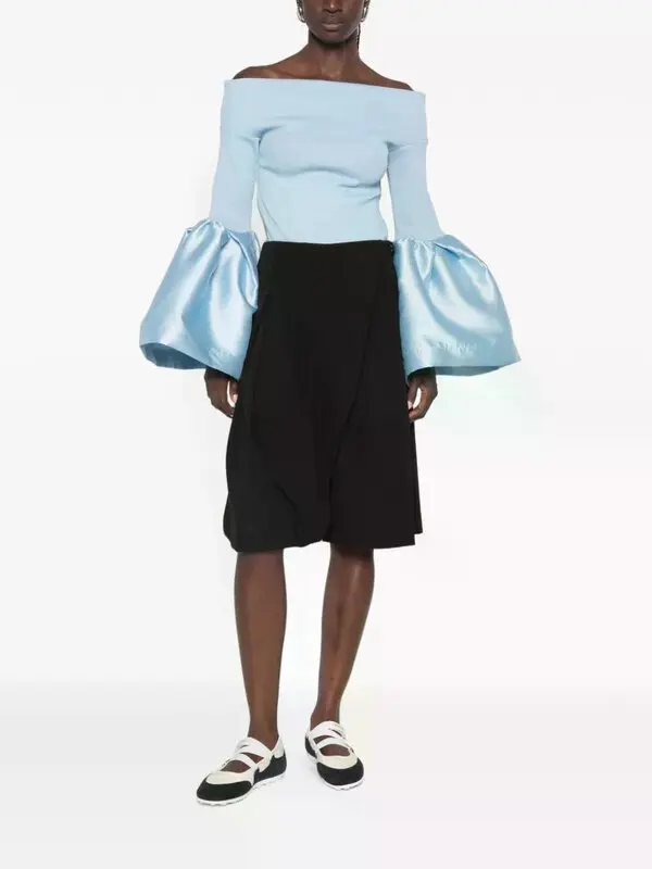 MARQUES' ALMEIDA Off-shoulder Ribbed Knit Blouse